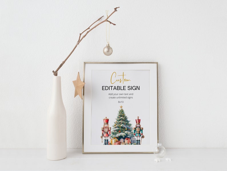 Christmas Nutcracker Custom Sign Template, Christmas Editable Template ...