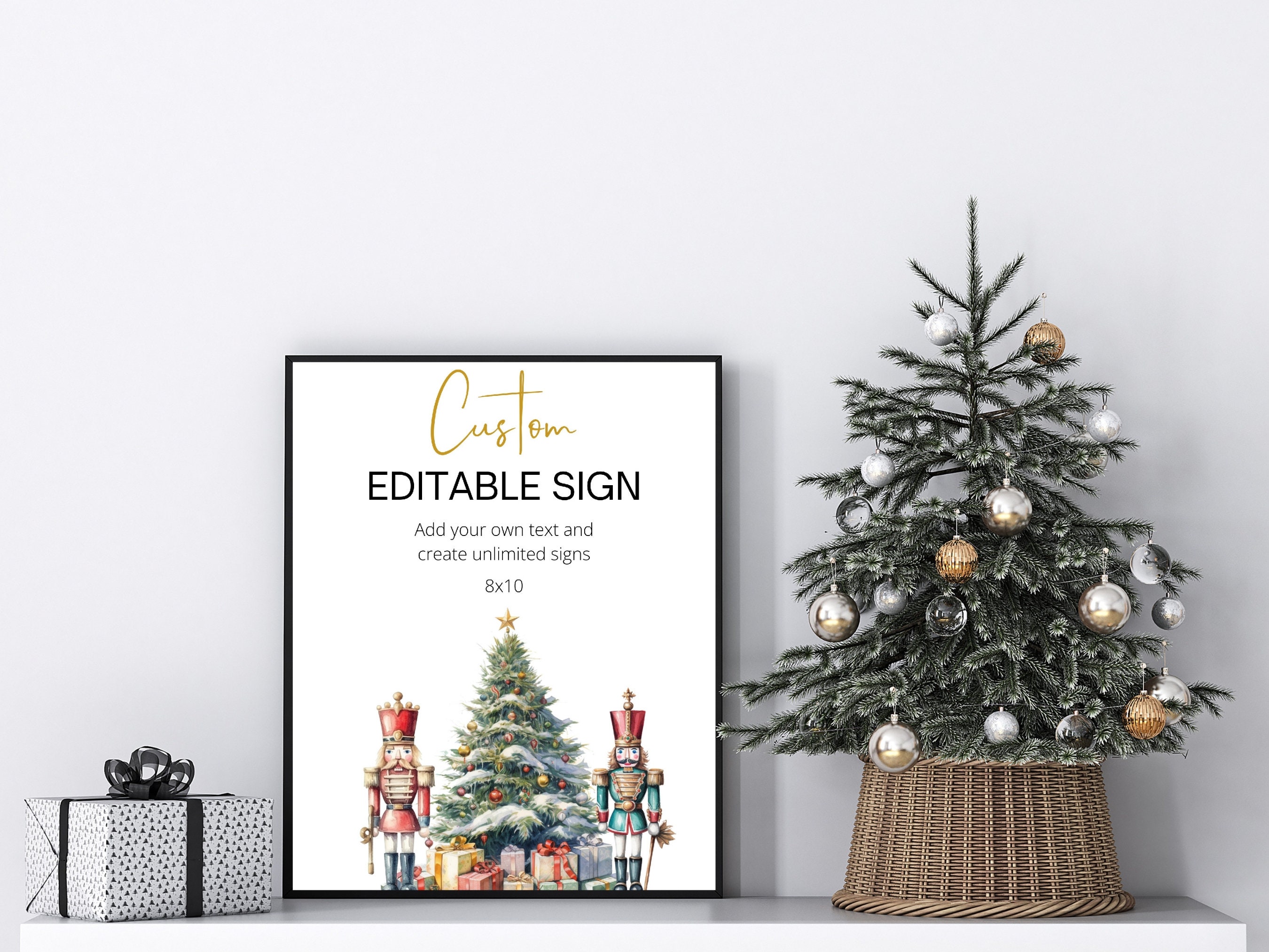 Christmas Nutcracker Custom Sign Template, Christmas Editable Template ...