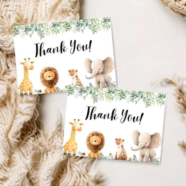 Safari Baby Shower Thank You Cards - Etsy