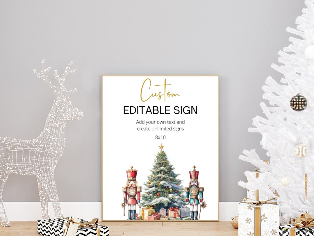 Christmas Nutcracker Custom Sign Template, Christmas Editable Template ...