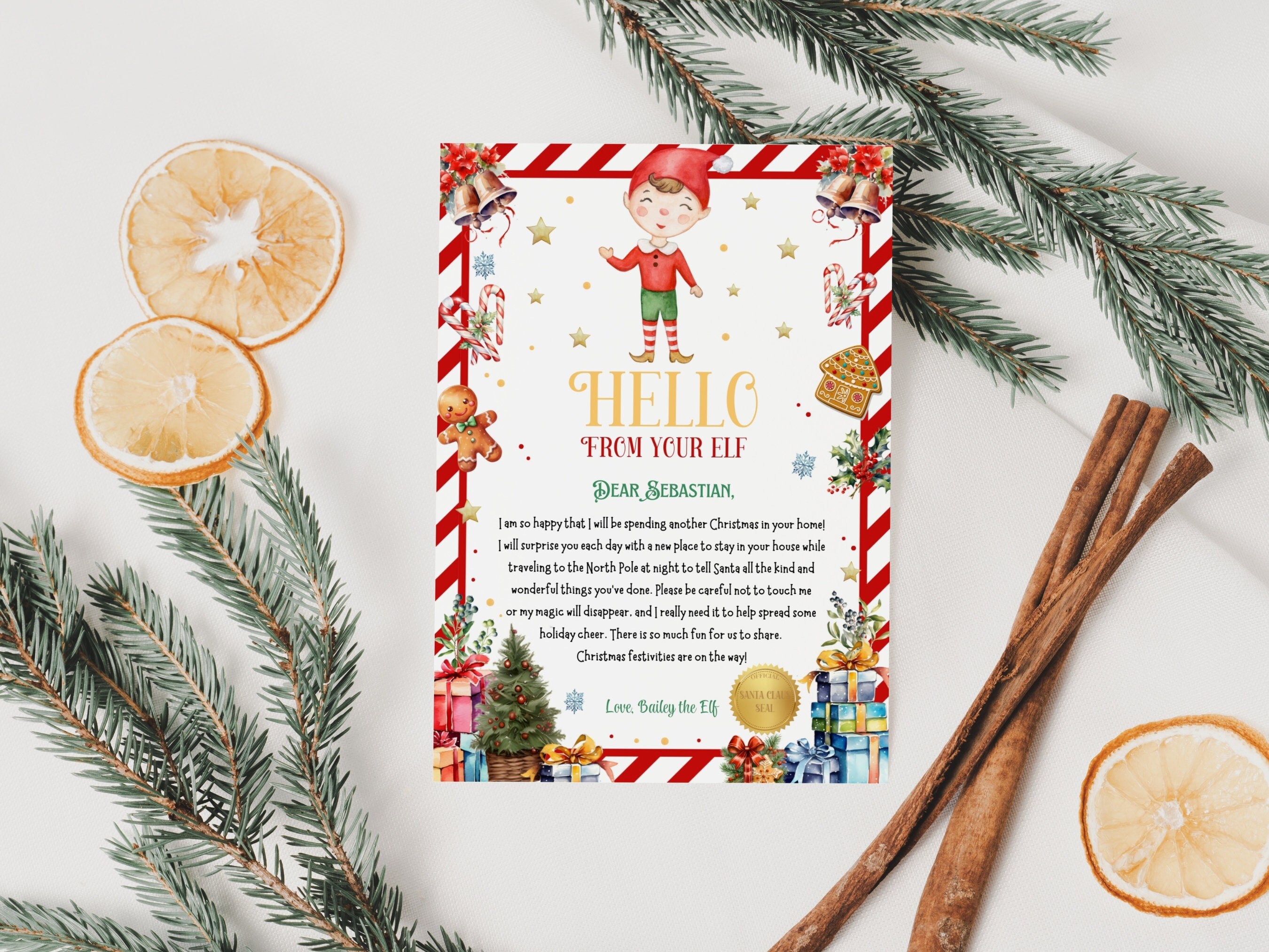 Personalized Elf Arrival Letter: Christmas Kids Printable (canva ...
