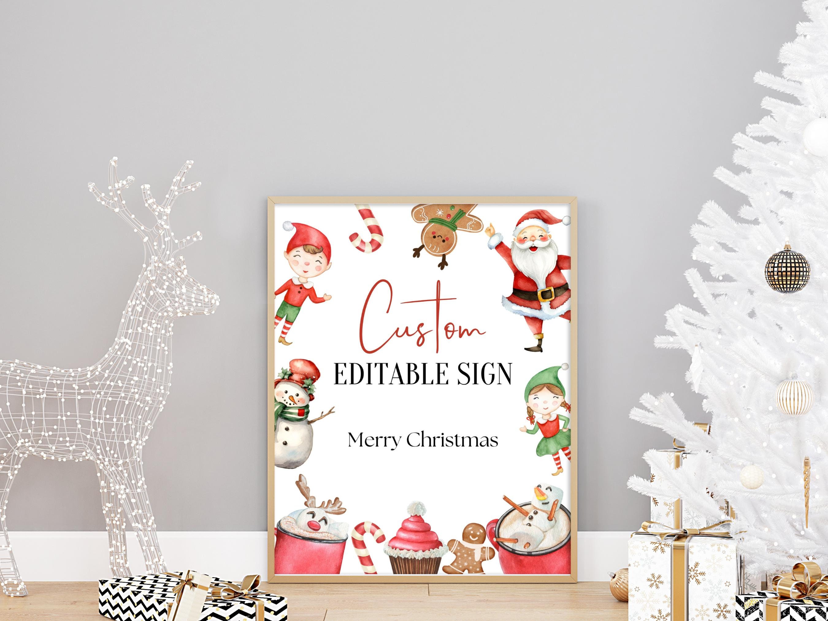 Editable Christmas Gift Table Printable Sign Template for Parties ...