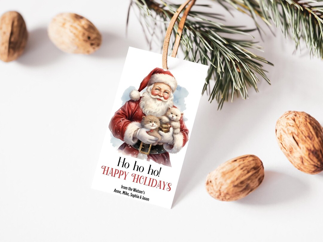 Printable Santa Claus Favor Tags for Holiday Gifts and Christmas Decor ...