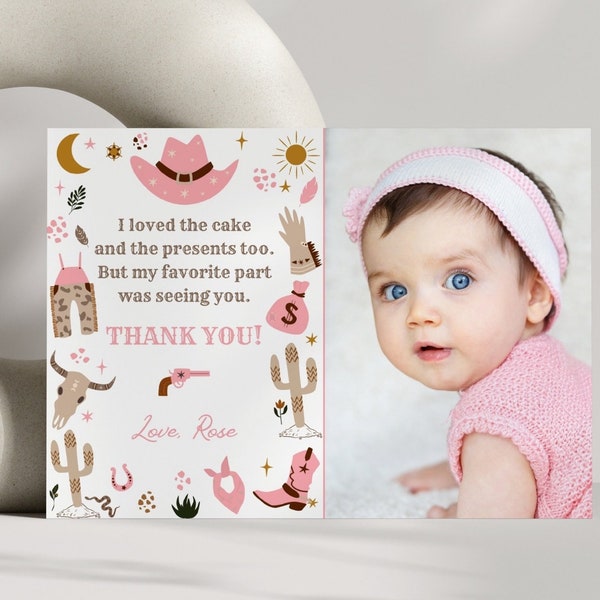 Rodeo Birthday Thank You Card - Etsy