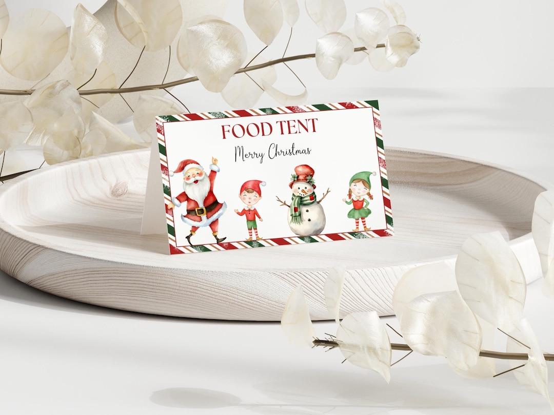 Christmas Table Place Cards Printable Labels Name Tags Template ...