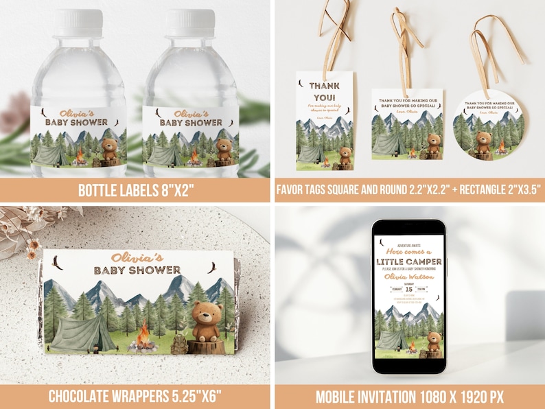 Little Camper Baby Shower Bundle | Camping Baby Shower | Adventure ...