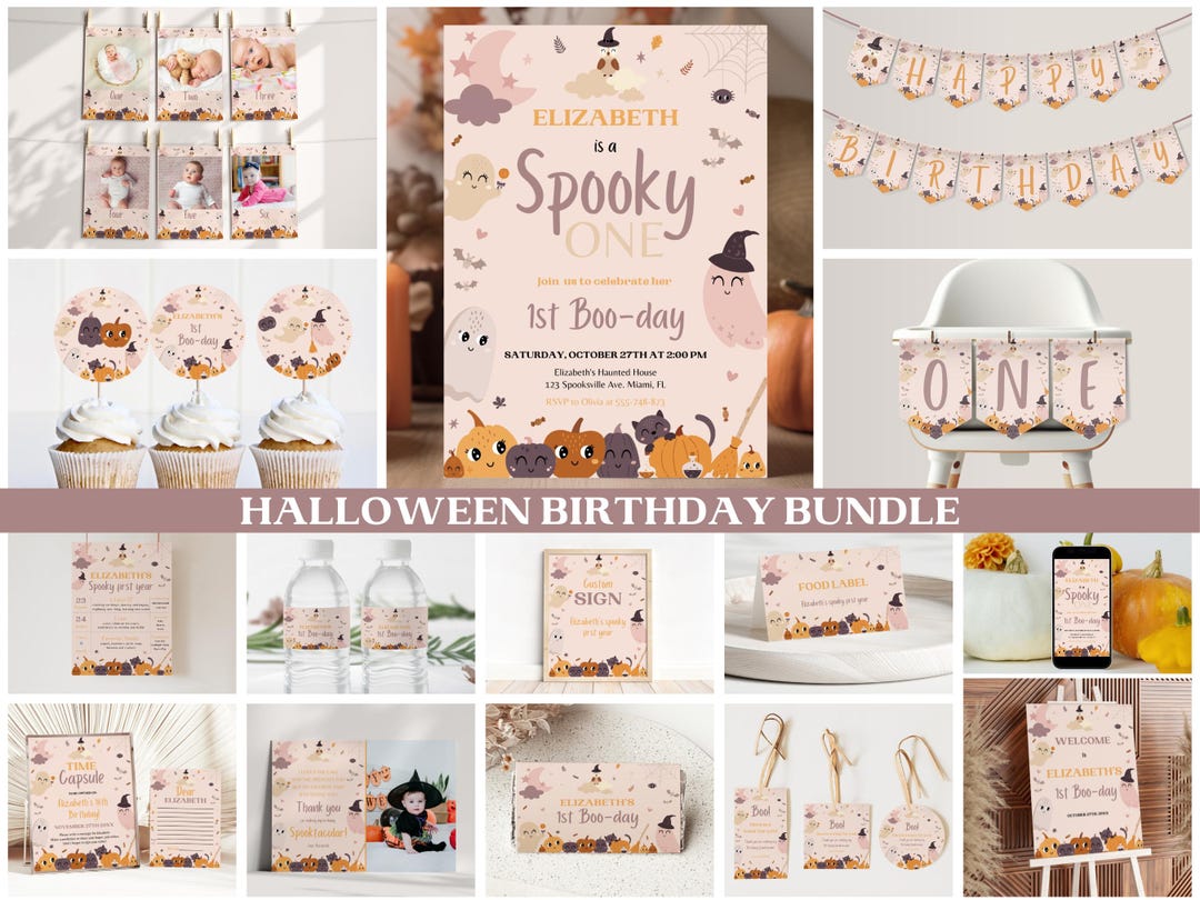 Boho Halloween Birthday Bundle for Girls, Spooky Party Decor, Pumpkin ...