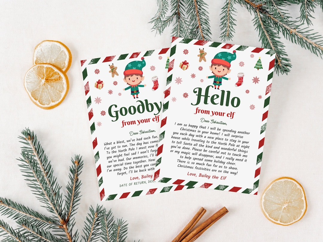 Printable Elf Welcome & Goodbye Letters: Christmas Kids Activity (canva ...