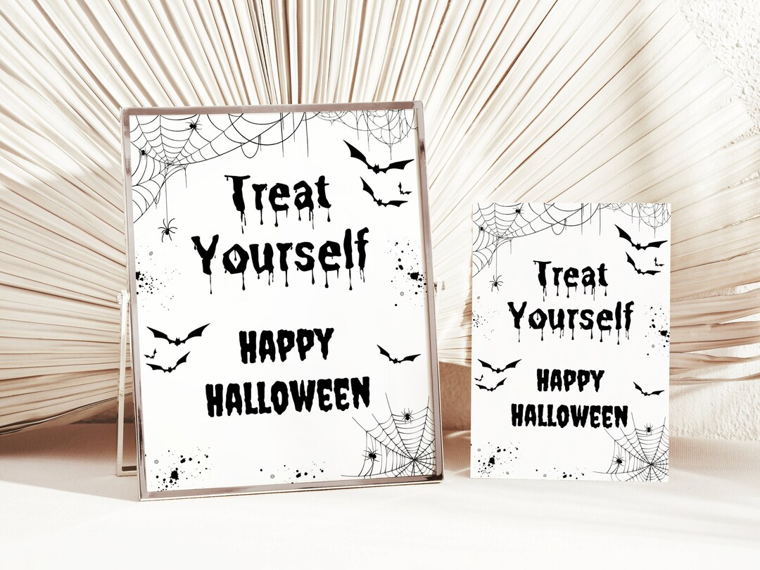 Halloween Custom Printable Trick or Treat Door Sign Template, Spooky ...