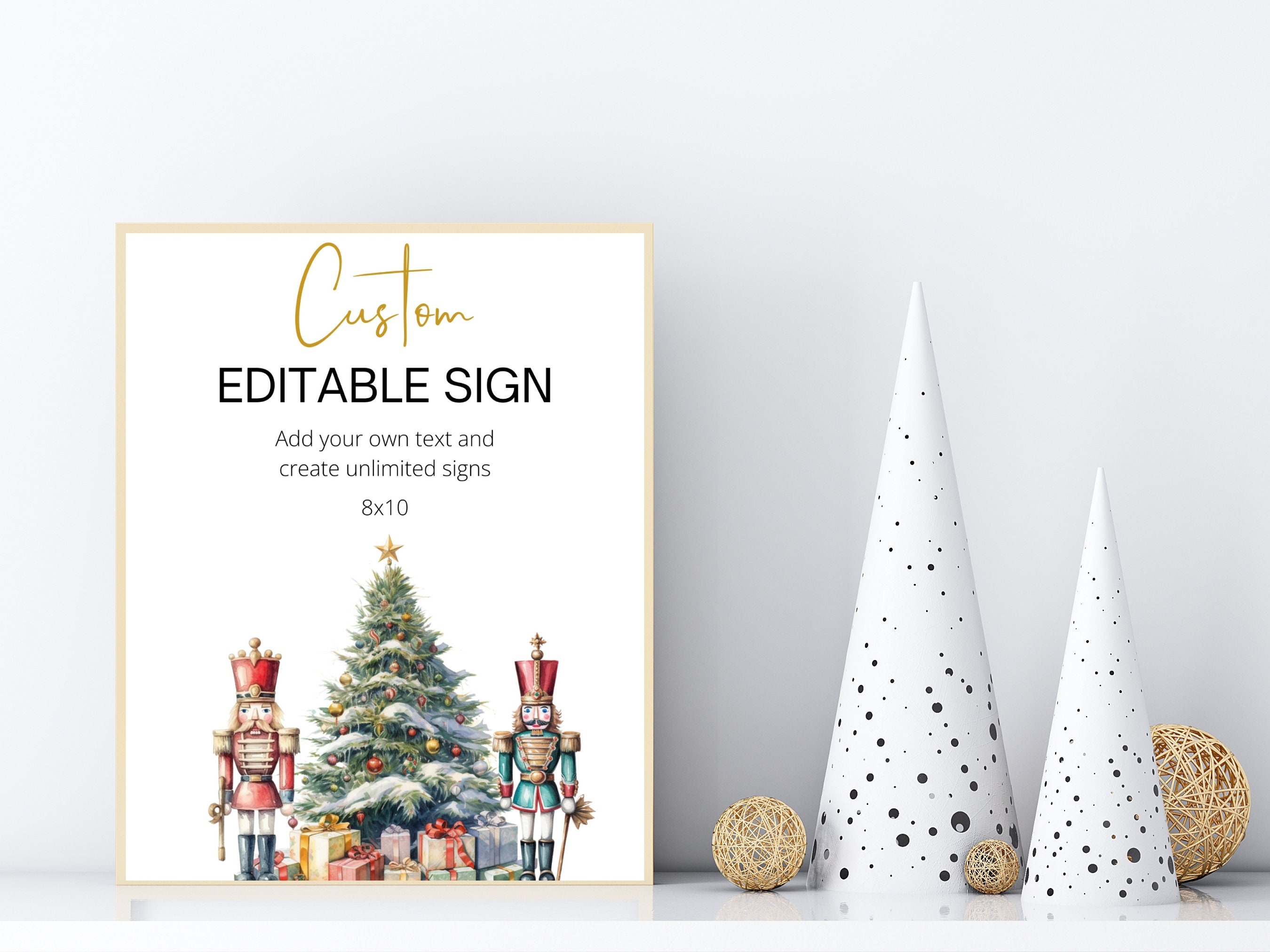 Christmas Nutcracker Custom Sign Template, Christmas Editable Template ...