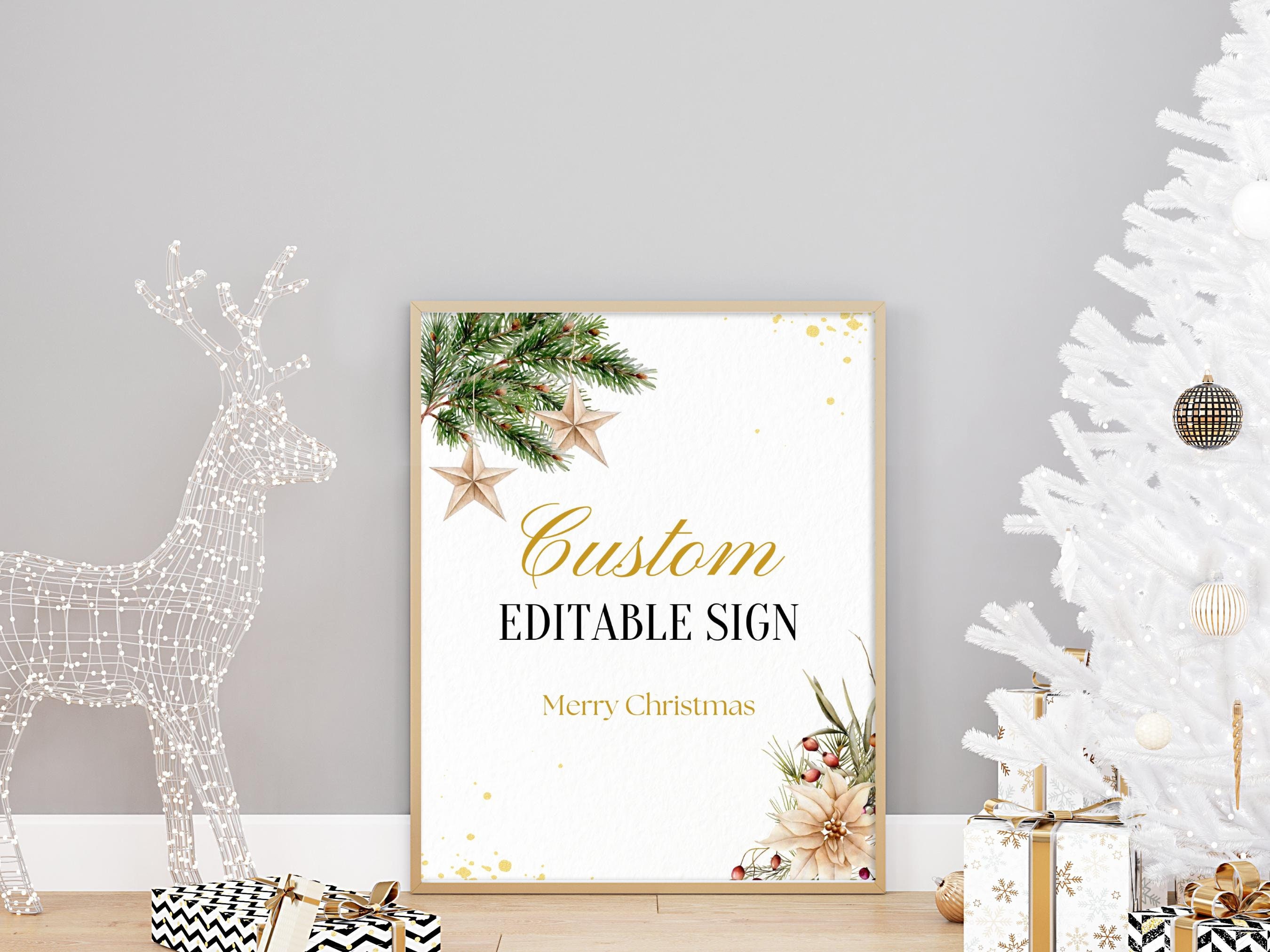 Custom Christmas Table Sign, Printable 8x10 Xmas Decor, Editable ...