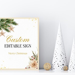 Custom Christmas Table Sign, Printable 8x10 Xmas Decor, Editable ...