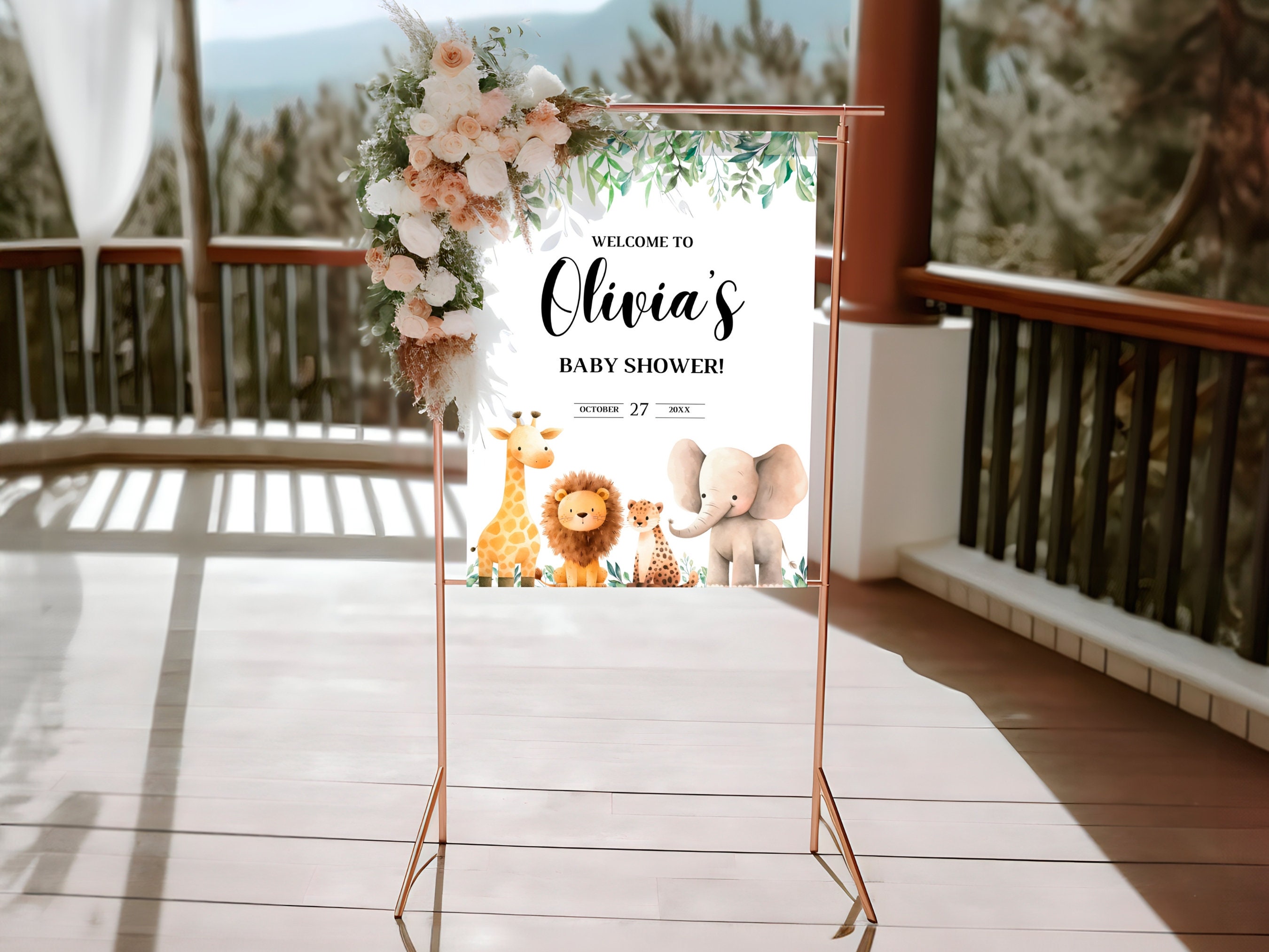 Safari Baby Shower Welcome Sign: Jungle Theme (digital Download) - Etsy