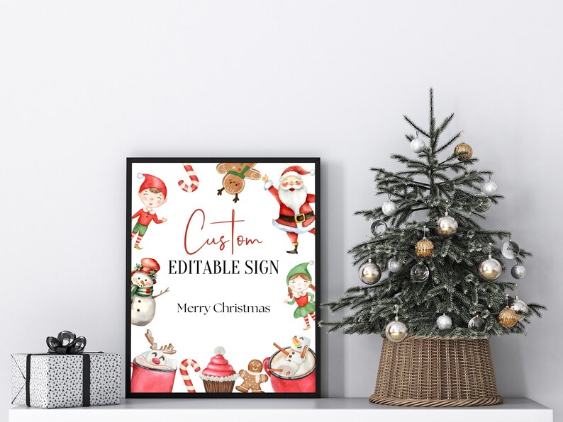 Editable Christmas Gift Table Printable Sign Template for Parties ...