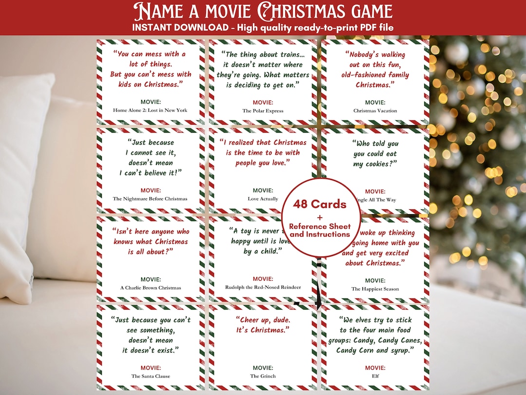 Christmas Movie Name Game: Family Reunion Party (PDF Pattern) - Etsy