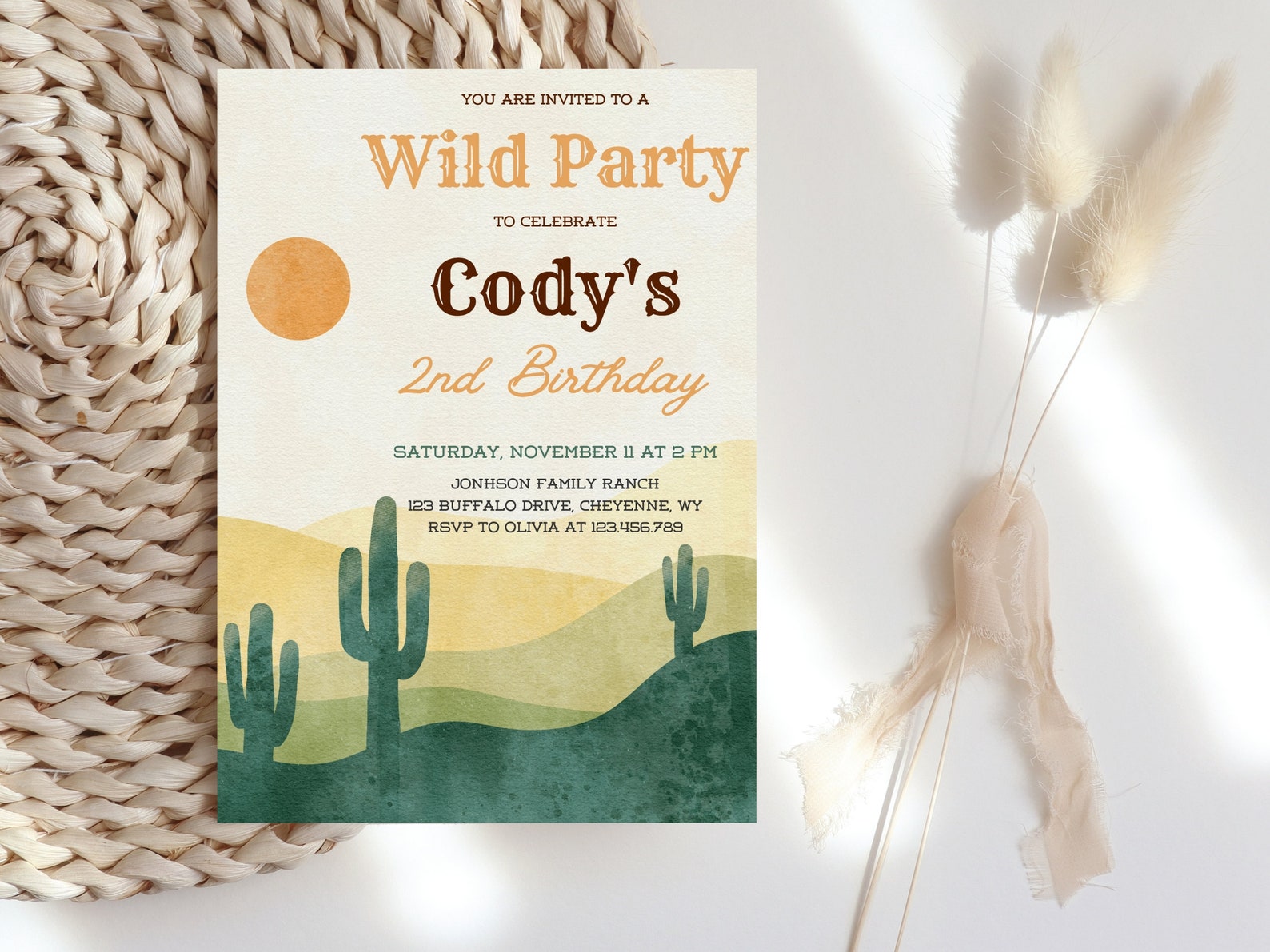 Wild West Birthday Invitation: Cowboy Party Decor (digital Download) - Etsy