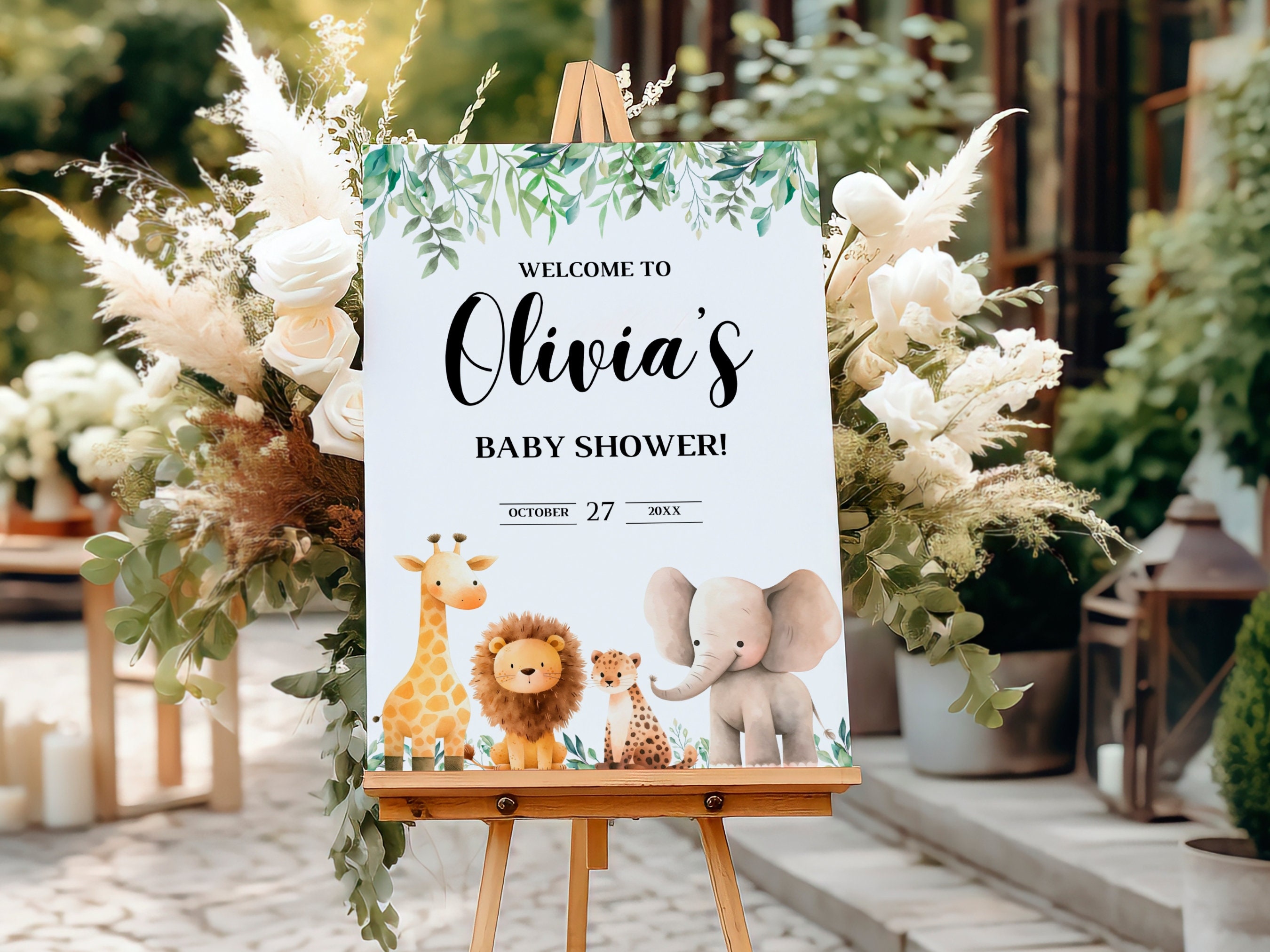 Safari Baby Shower Welcome Sign: Jungle Theme (digital Download) - Etsy