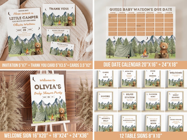 Little Camper Baby Shower Bundle | Camping Baby Shower | Adventure ...