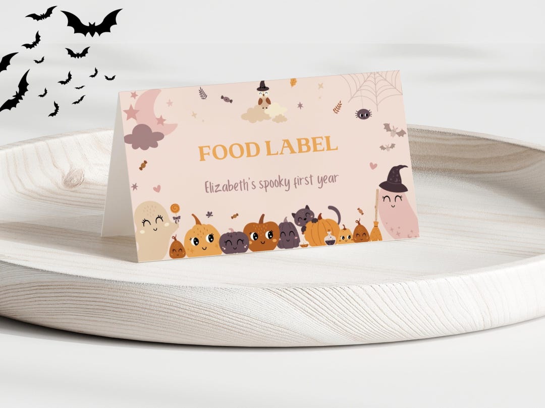 Spooky Halloween Food Labels for 1st Birthday Party, Halloween Birthday ...