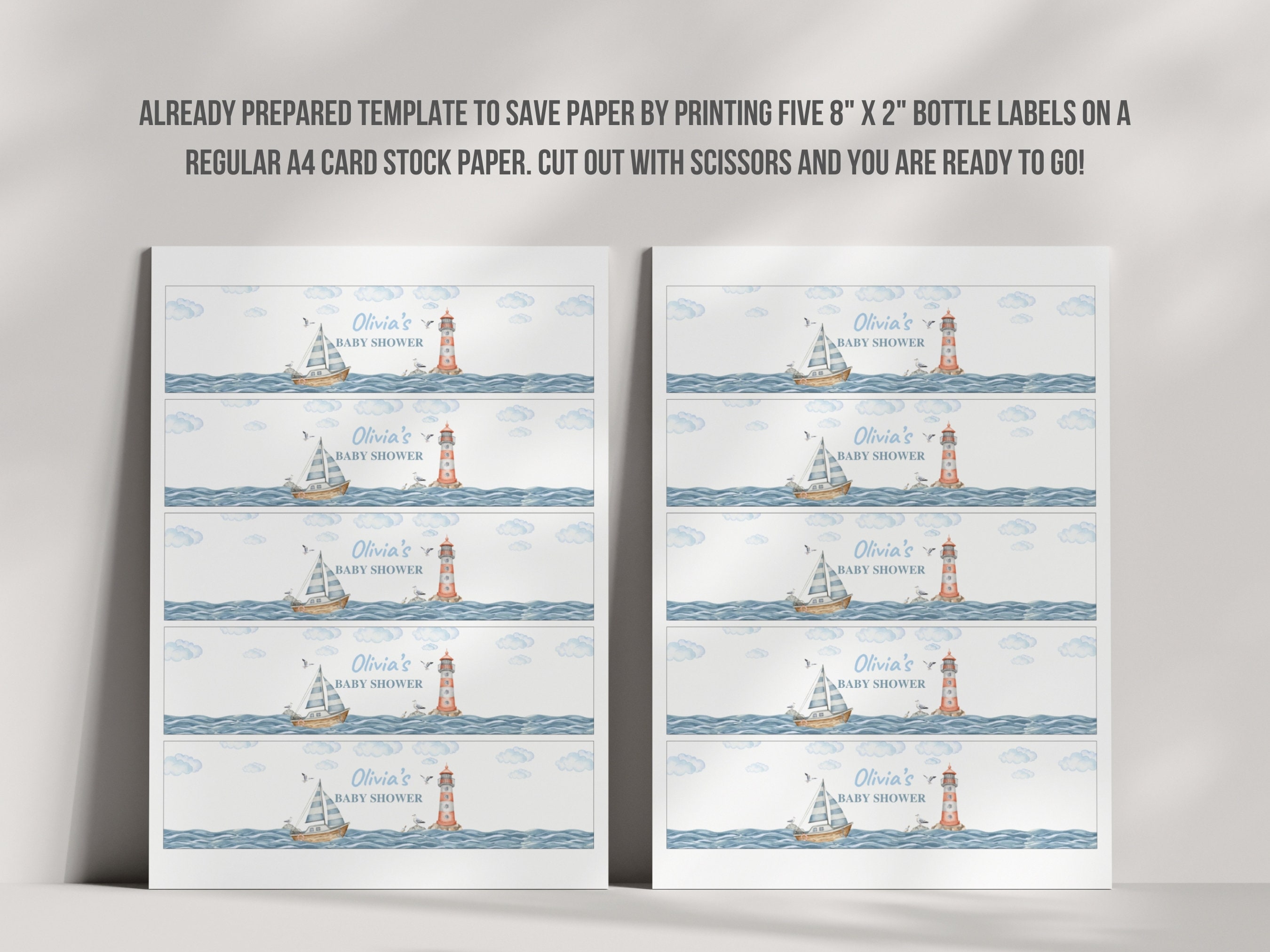Nautical Baby Shower Water Bottle Labels: Ahoy Its a Boy (printable ...