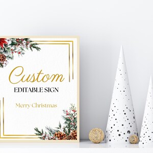 Personalized Christmas 8x10 Table Sign Printable Template Festive Decor ...