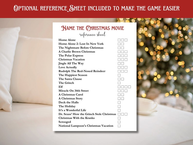 Christmas Movie Name Game: Family Reunion Party (PDF Pattern) - Etsy