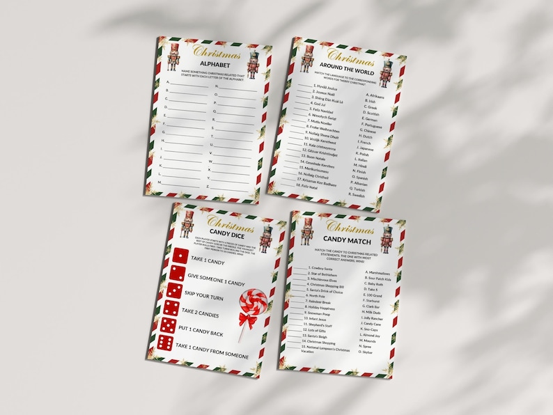 Nutcracker Christmas Games Bundle: 20 Family Party Games (digital ...