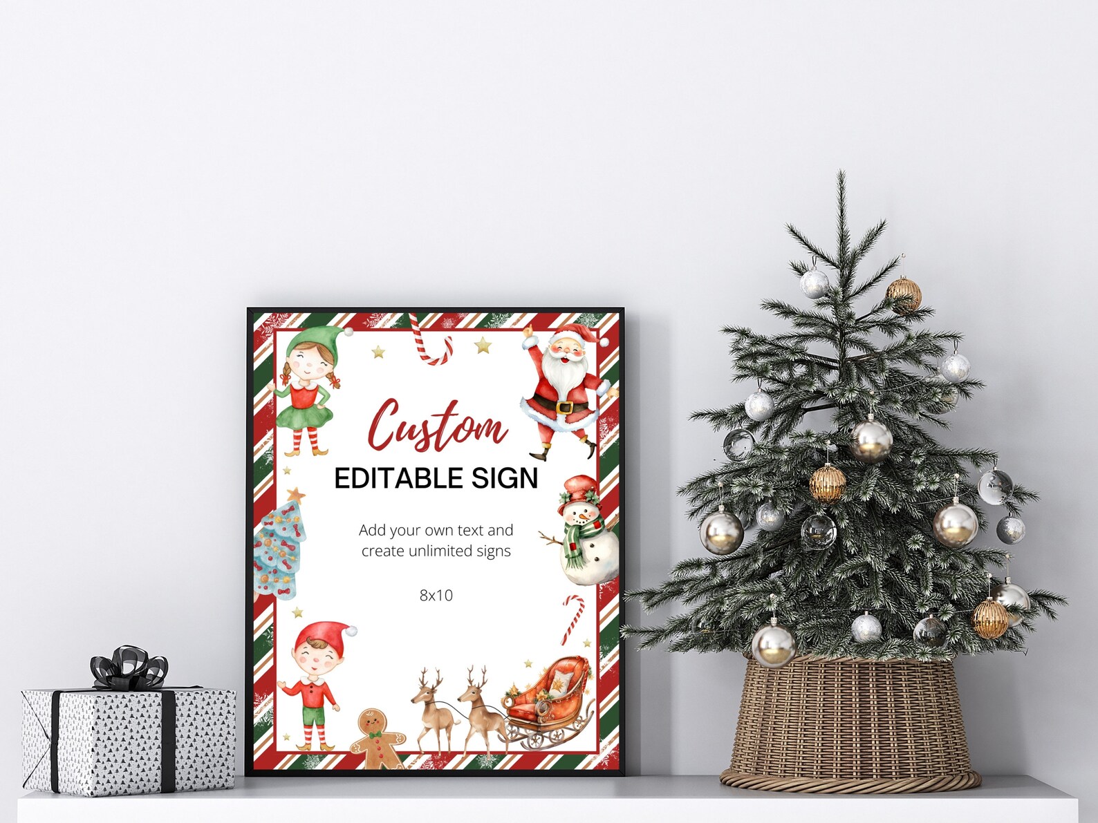 Christmas Custom Sign Template Christmas Editable Template - Etsy