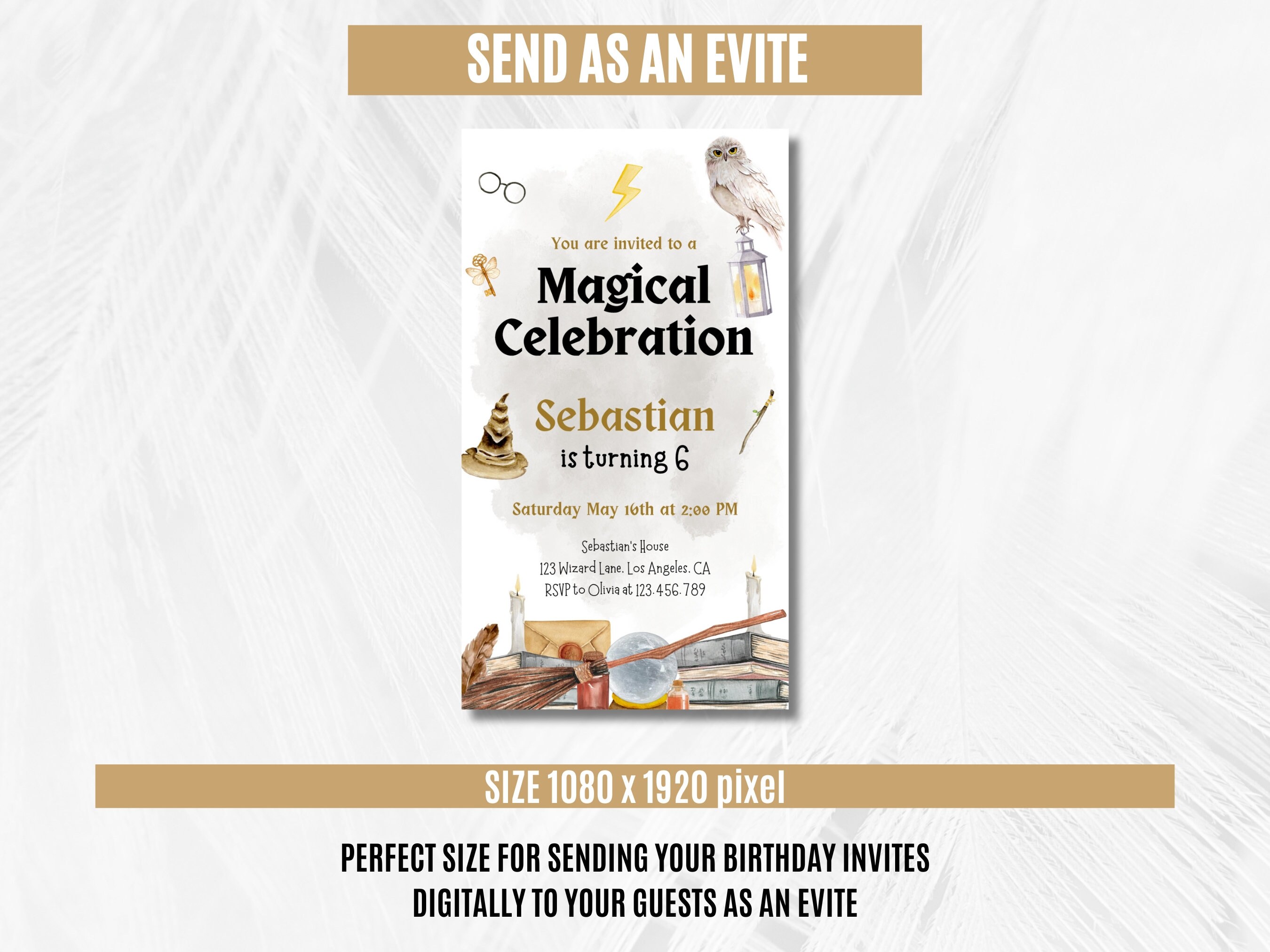 Wizard Birthday Mobile Invitation, Wizard School Magical Birthday Party ...