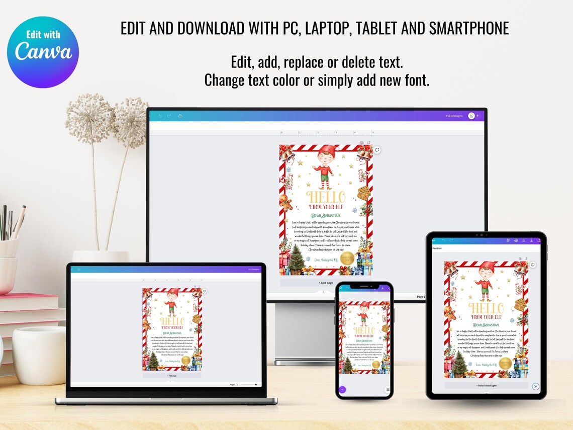Personalized Elf Arrival Letter: Christmas Kids Printable (canva ...