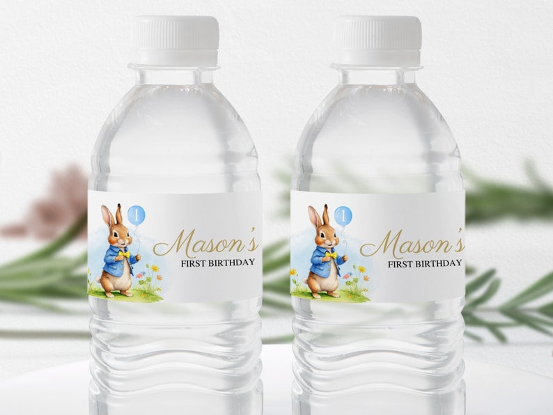 Peter Rabbit Birthday Water Bottle Labels, Peter Rabbit Party Water ...