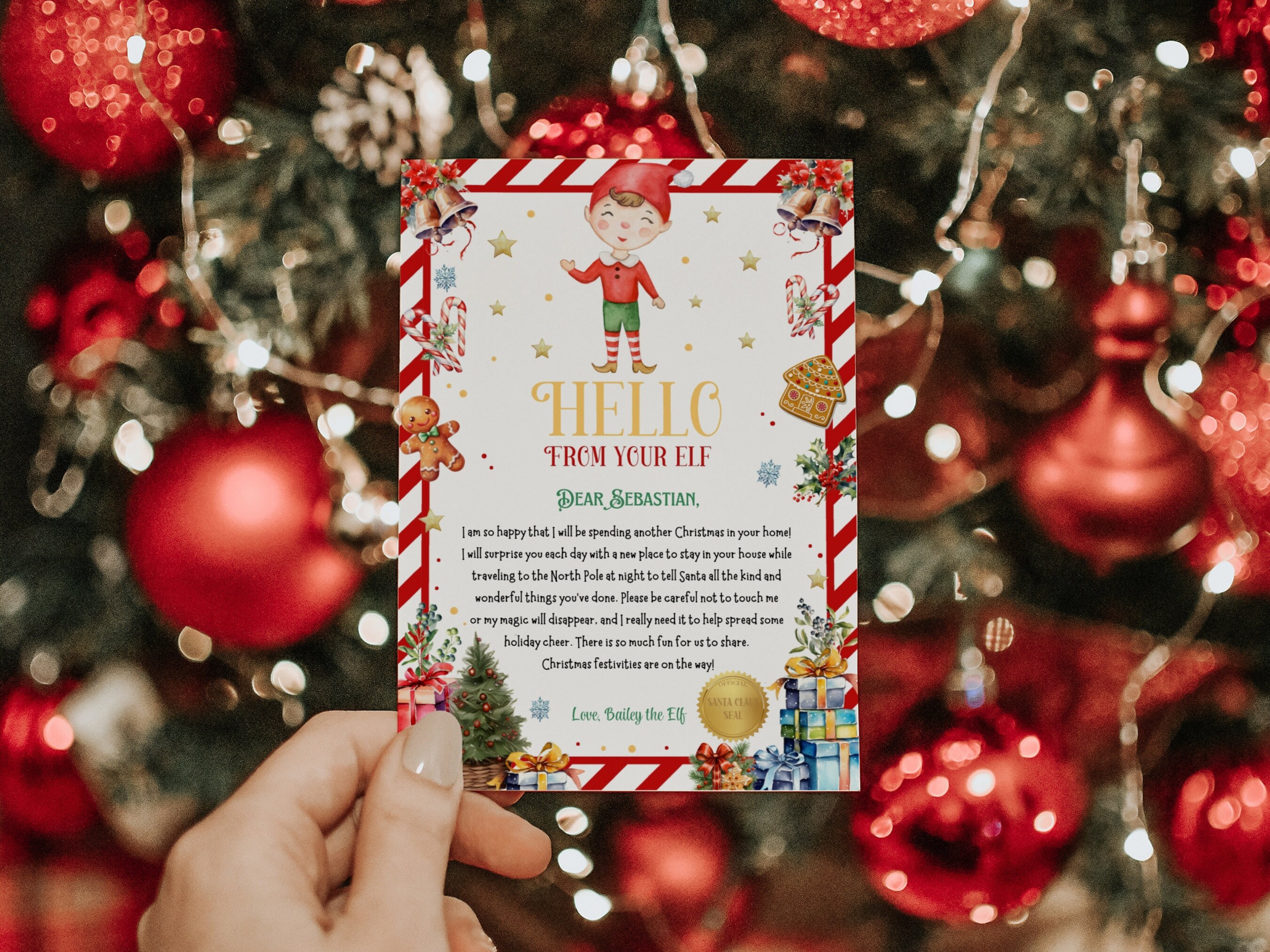 Personalized Elf Arrival Letter: Christmas Kids Printable (canva ...