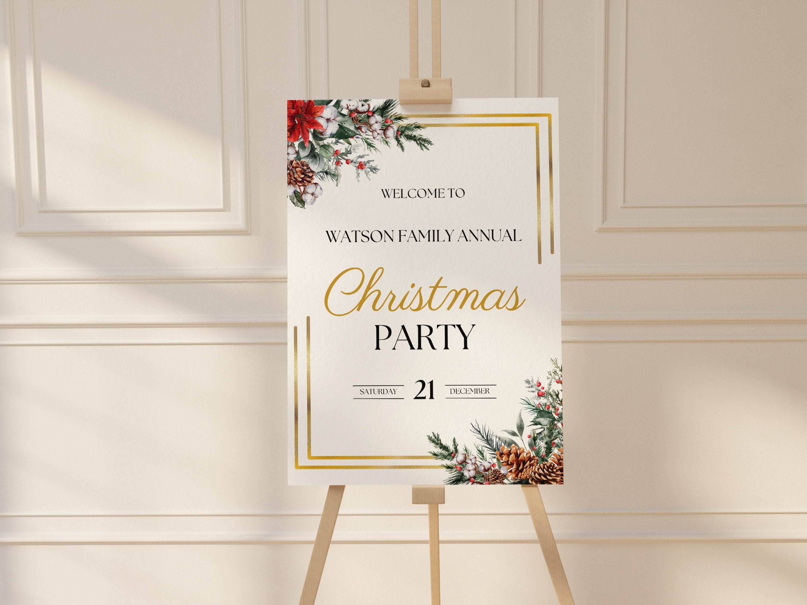 Christmas Welcome Sign, Welcome Poster, Christmas Party Welcome Sign ...