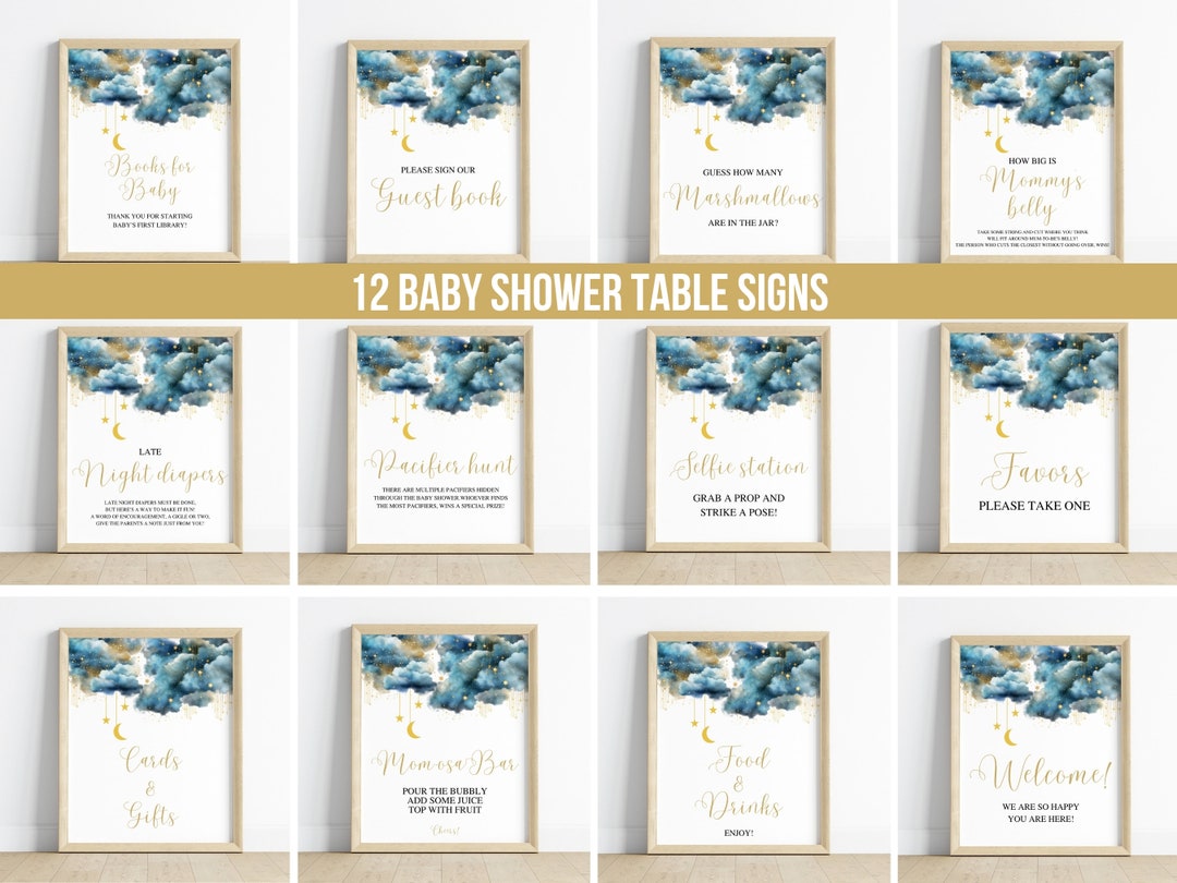 Twinkle Twinkle Little Star Baby Shower Late Night Diaper Sign, Over ...