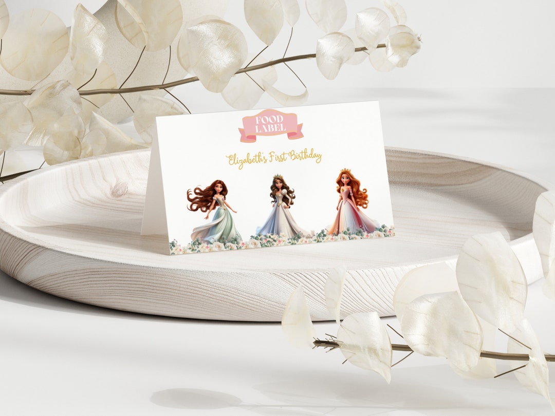 Princess Party Food Tent Cards | Royal Birthday Table Labels | Pink ...