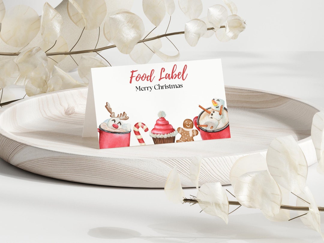 Christmas Table Place Cards Printable Labels Name Tags Template ...
