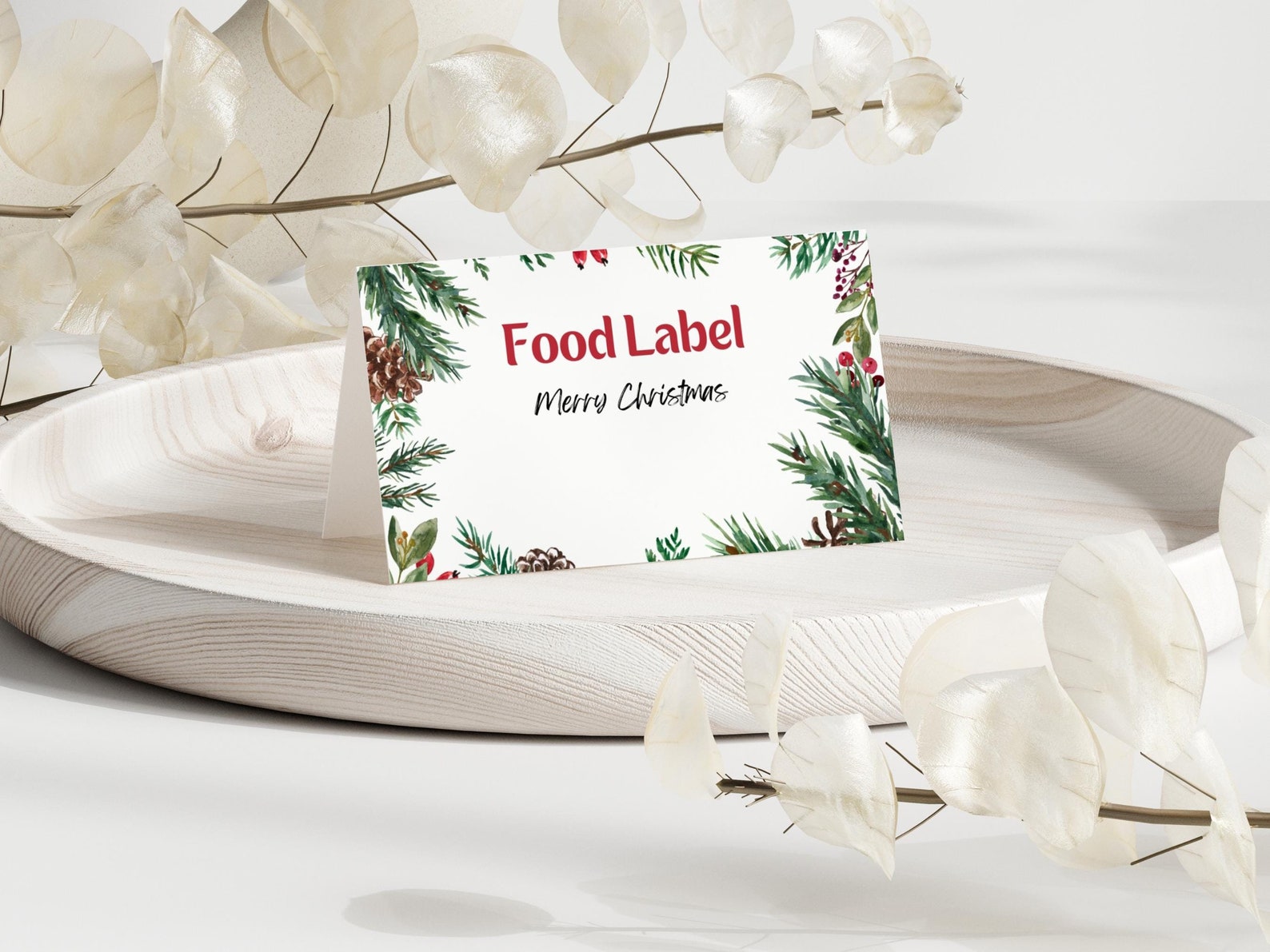 Holiday Table Place Cards Printable Labels Name Tags Template ...