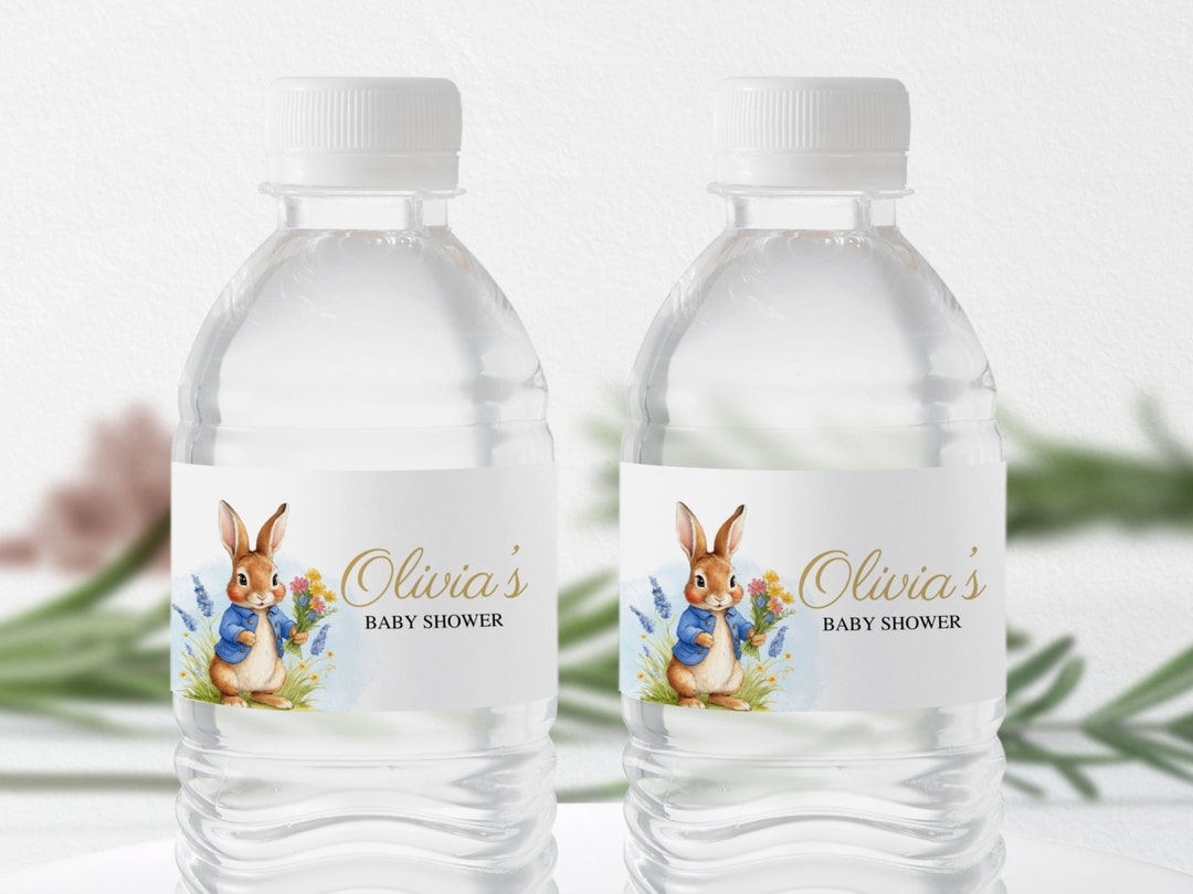 Peter Rabbit Baby Shower Water Bottle Labels, Flopsy Bunny Baby Shower ...