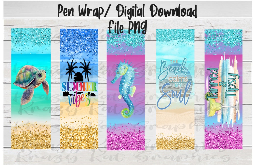 Beach, Summer, Epoxy, Crafting Supply, Ink Joy Pen, Pen Wrap Digital ...