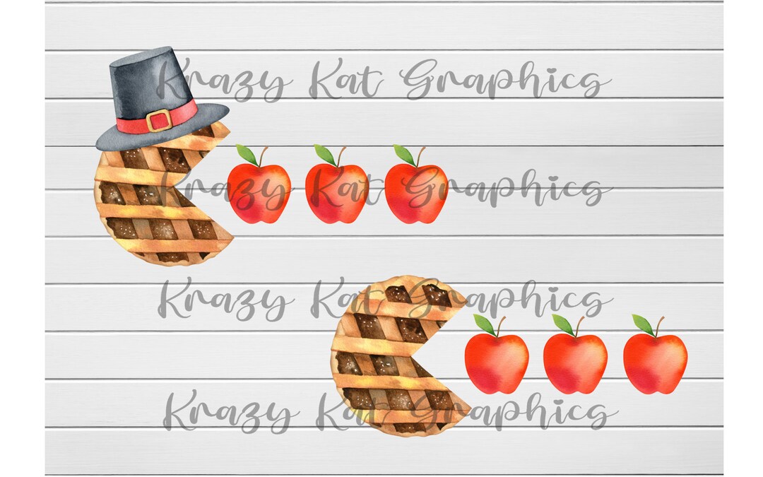 Pacman, Apple Pie,thanksgiving, Sublimation. Clipart, Tshirt ...