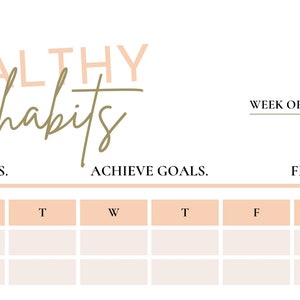 Weekly Healthy Habits Ink Saver - Etsy