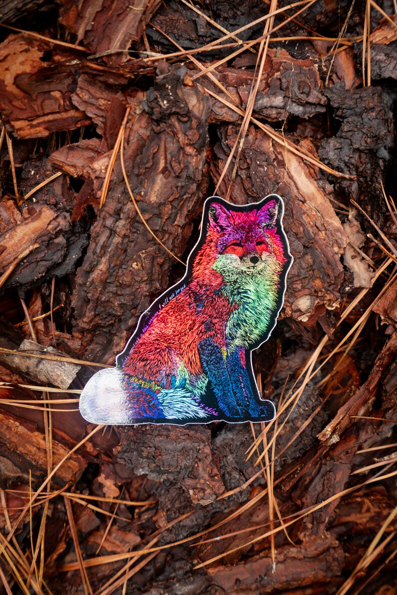 Cute Fox Sticker, Holographic Fox Sticker, Waterproof Animal Stickers ...