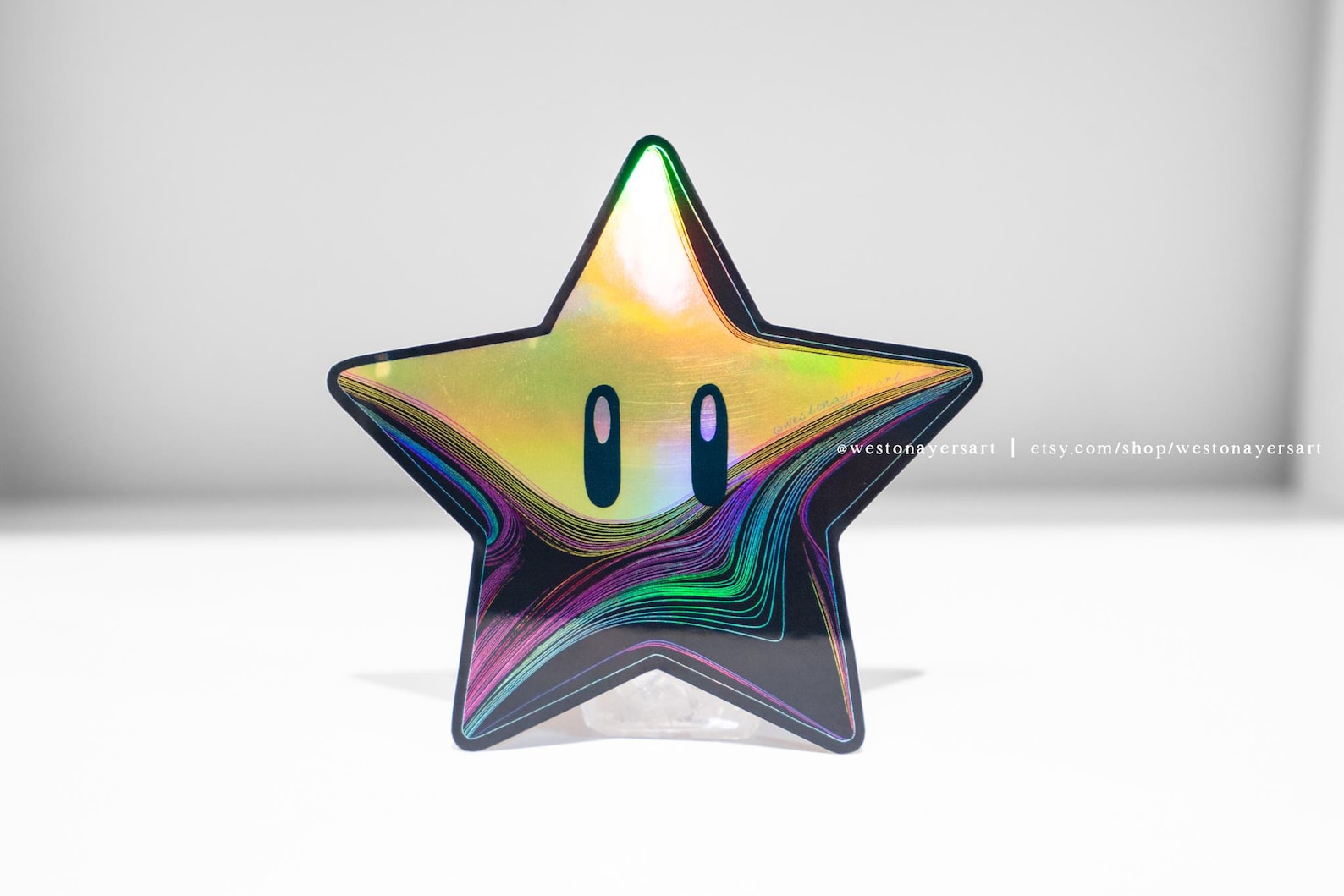 Super Mario Invincibility Star Sticker, Mario Stickers, Holographic ...