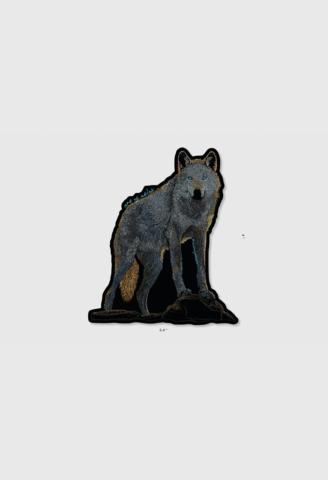 Hand Drawn Wolf Sticker, Holographic Animal Stickers, Artwork of Wolves ...