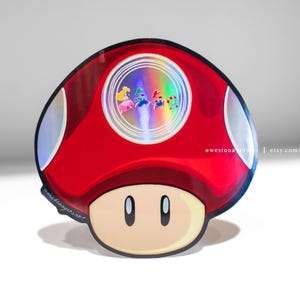 Super Mario Mushroom Stickers, Mario Bros Stickers, Holographic ...