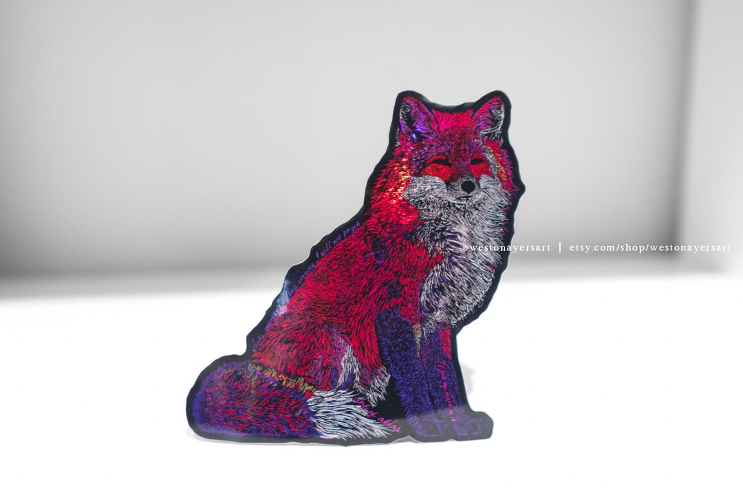 Cute Fox Sticker, Holographic Fox Sticker, Waterproof Animal Stickers ...