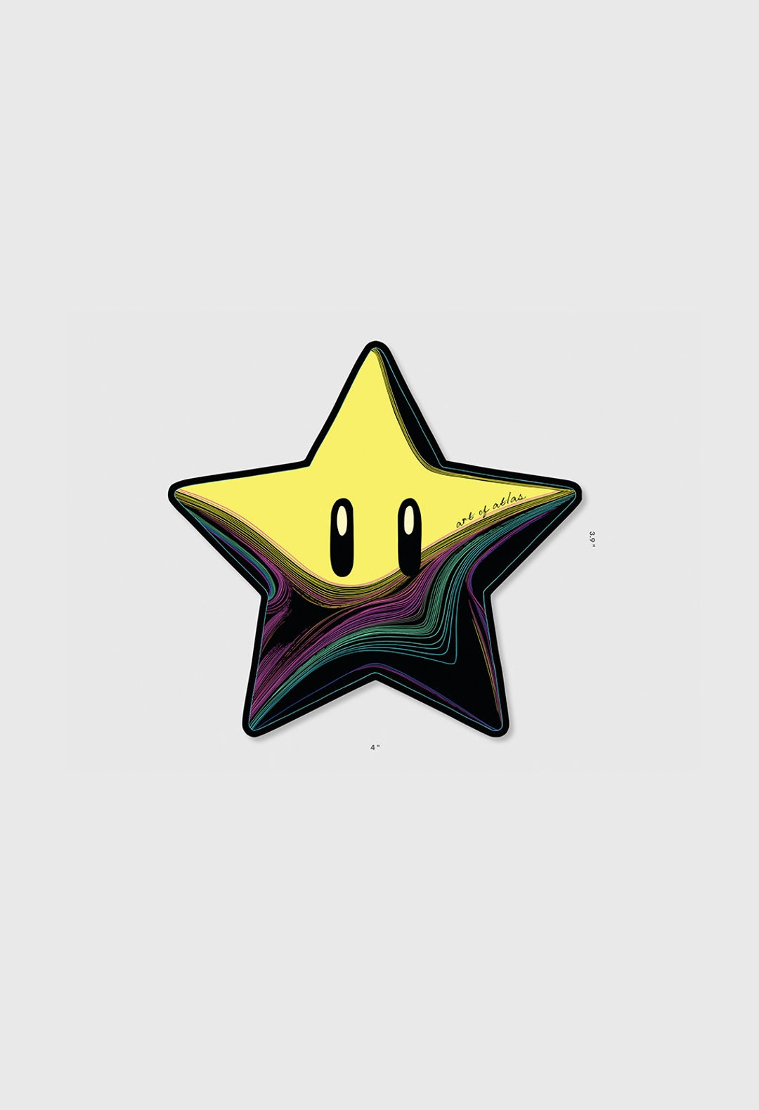 Super Mario Invincibility Star Sticker, Mario Stickers, Holographic ...