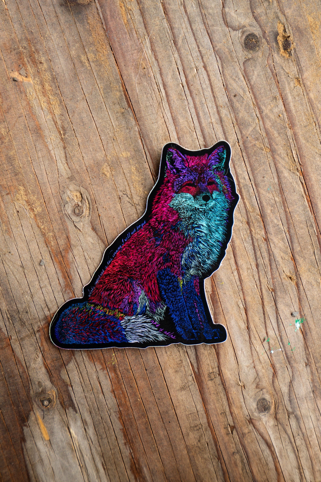 Cute Fox Sticker, Holographic Fox Sticker, Waterproof Animal Stickers ...