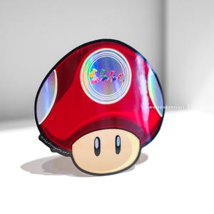 Super Mario Mushroom Stickers, Mario Bros Stickers, Holographic ...