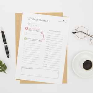 THE ONE THING Minimalist Printable Digital Daily Planner, to Do Tasks ...